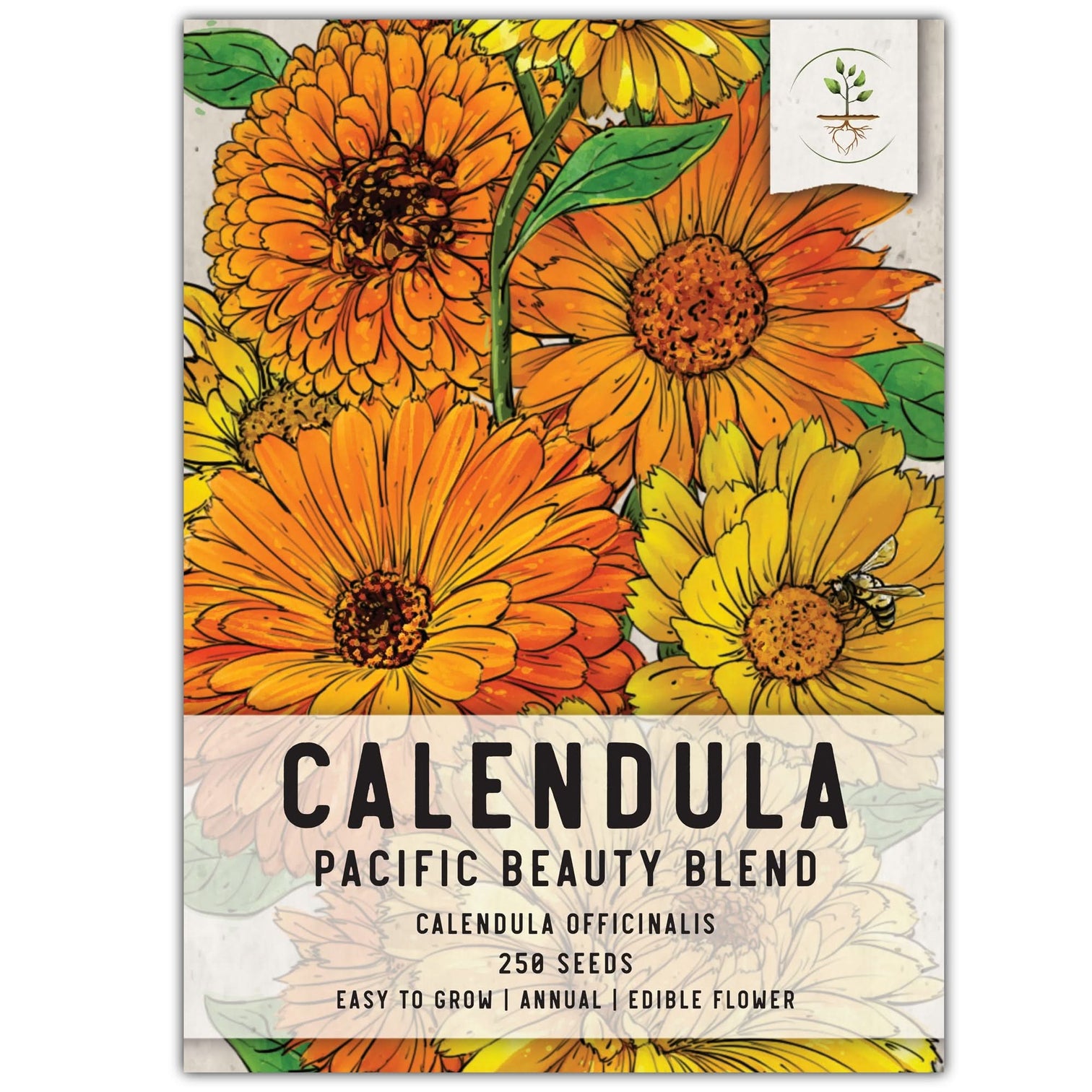 Calendula, Pacific Beauty Mixture (Calendula officinalis) - Seed Needs ...